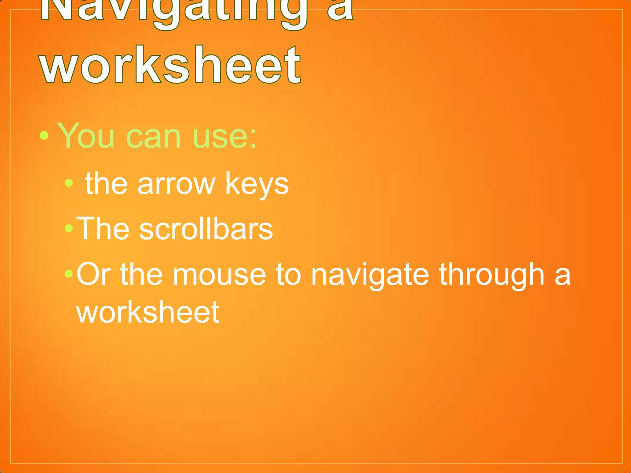 Excel Basics Ppt 
