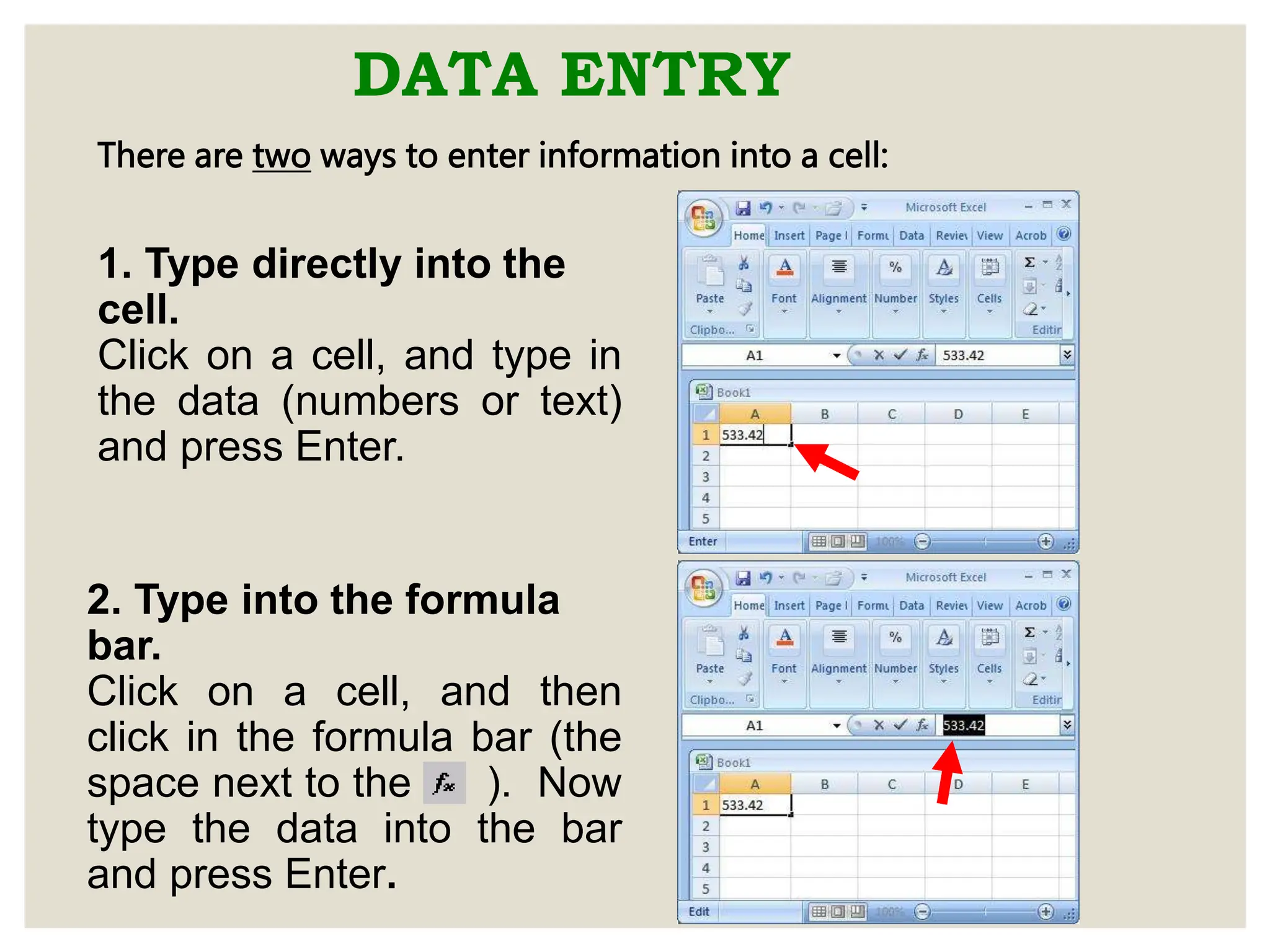 To Learn Basic Excel Data Entry Formulas And Functions Ppt