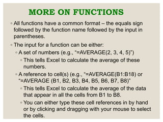 To learn Basic Excel - Data Entry, Formulas and Functions | PPT
