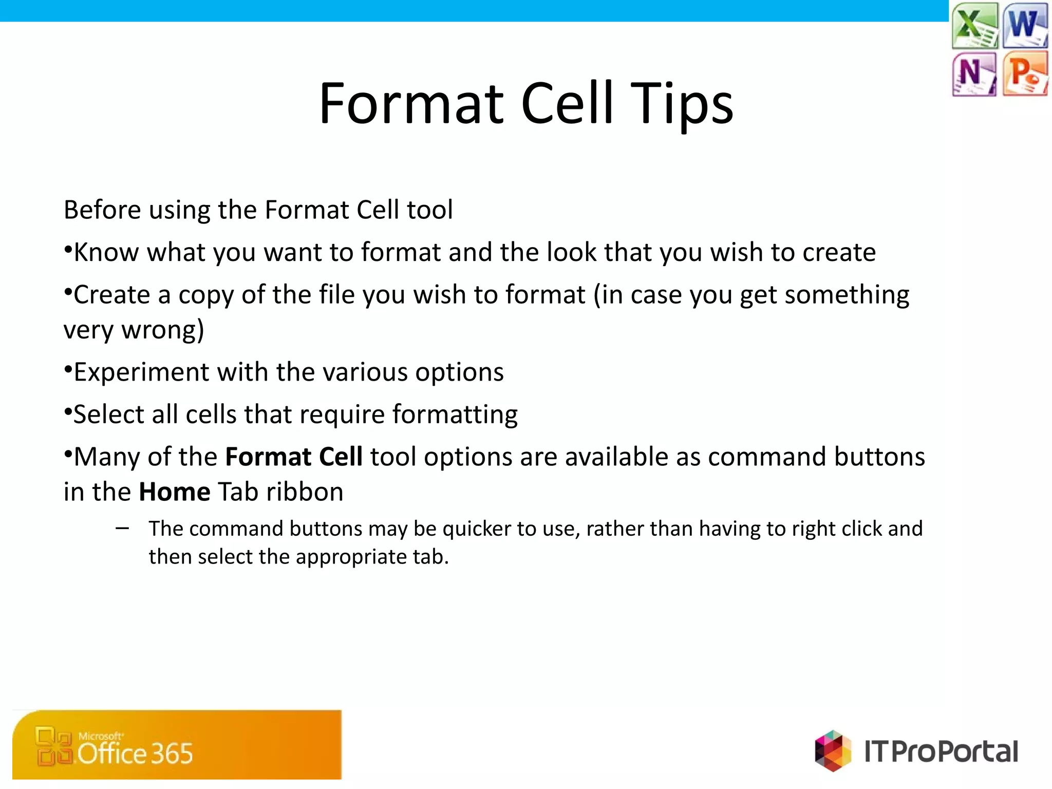Excel Cell Format for Professional SpreadSheets | PPT