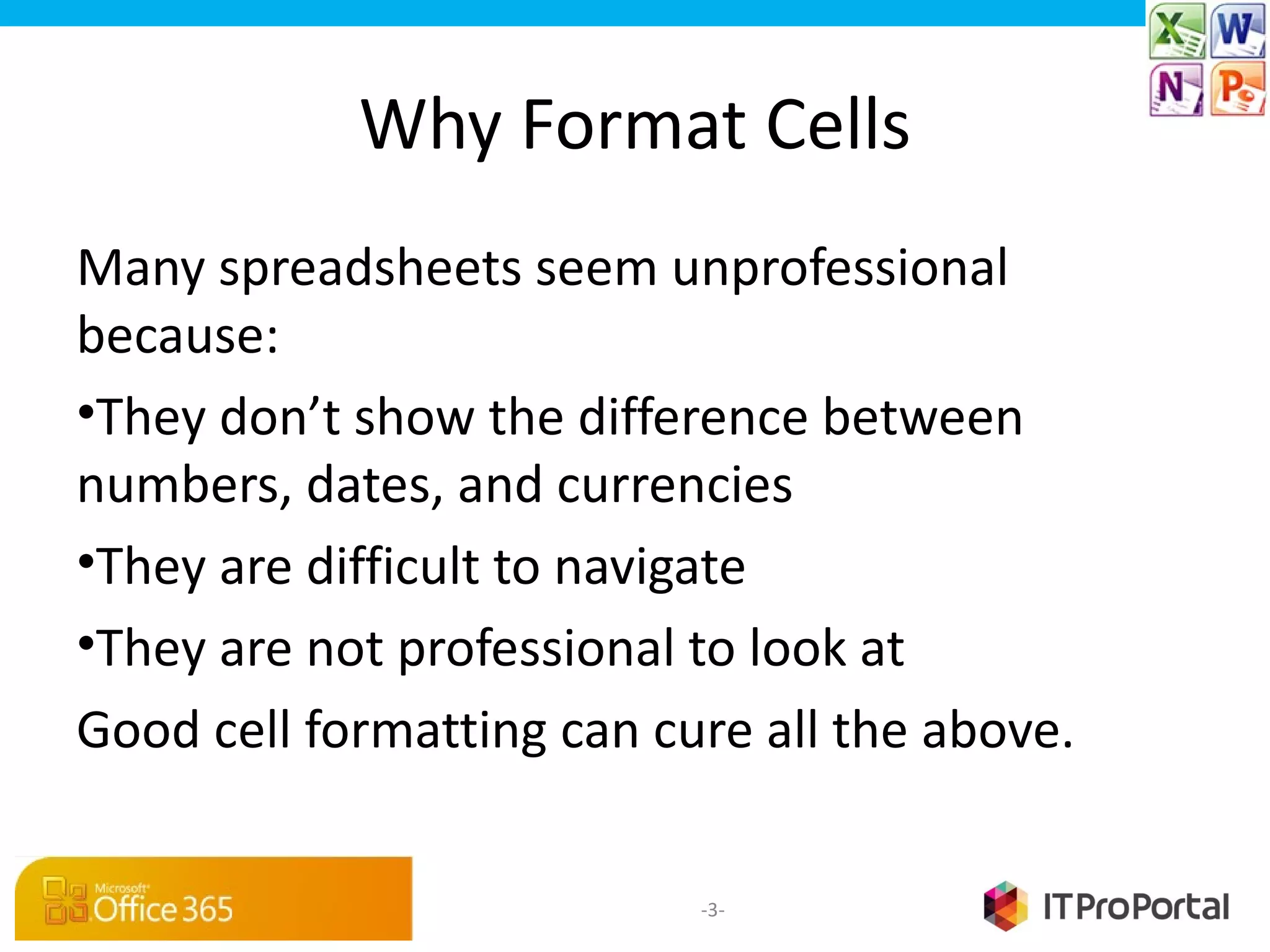 Excel Cell Format for Professional SpreadSheets | PPT