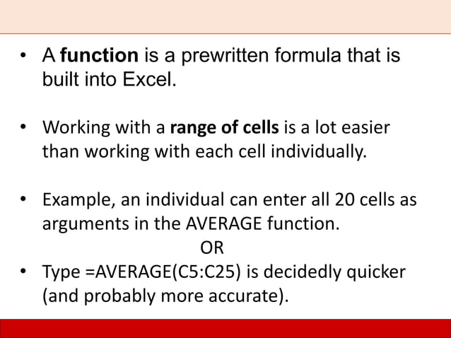 Excel CH 02 Working with Formulas Functions.ppt