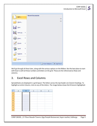 Introduction to Microsoft Excel basics | Excel Intro | Excel | Excel ...