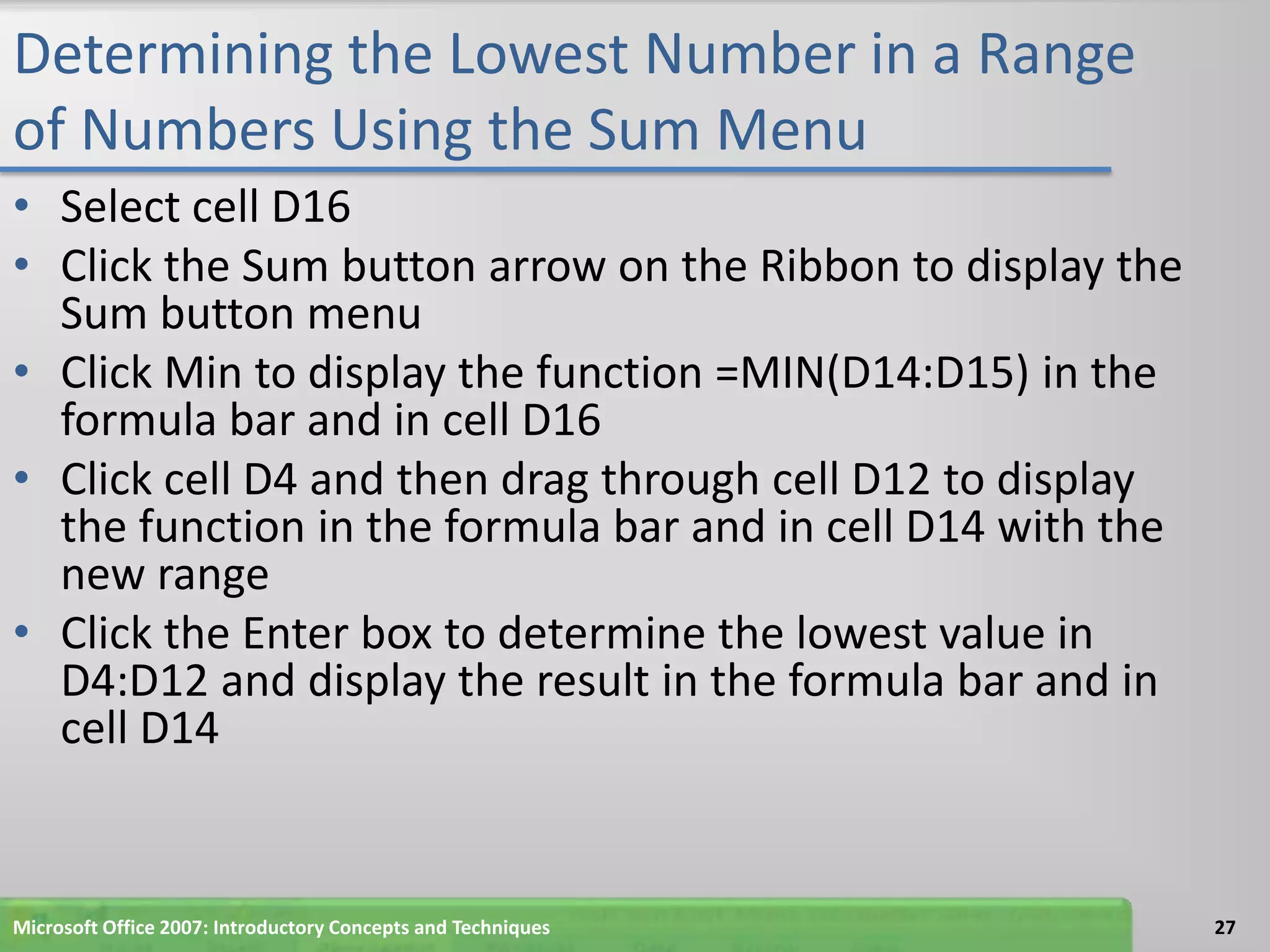 Excel Chapter 2 Ppt