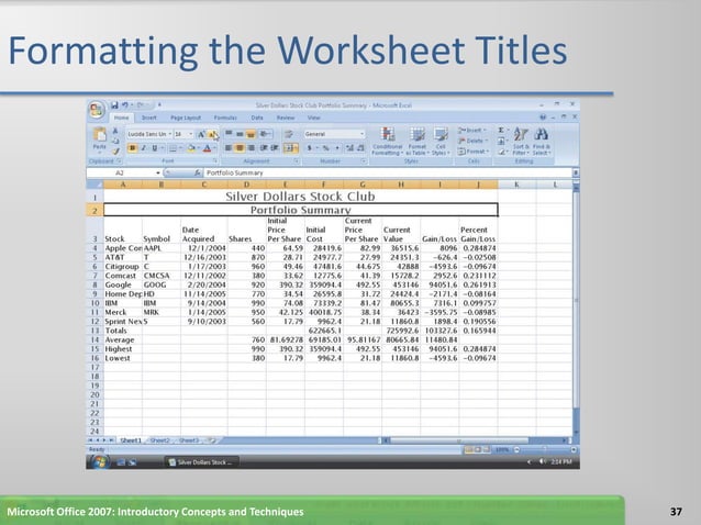 Excel Chapter 2 Ppt 