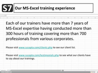 Excel course details | PPT
