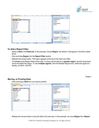 Excel creating pivot table | PDF | Computing | Technology & Computing
