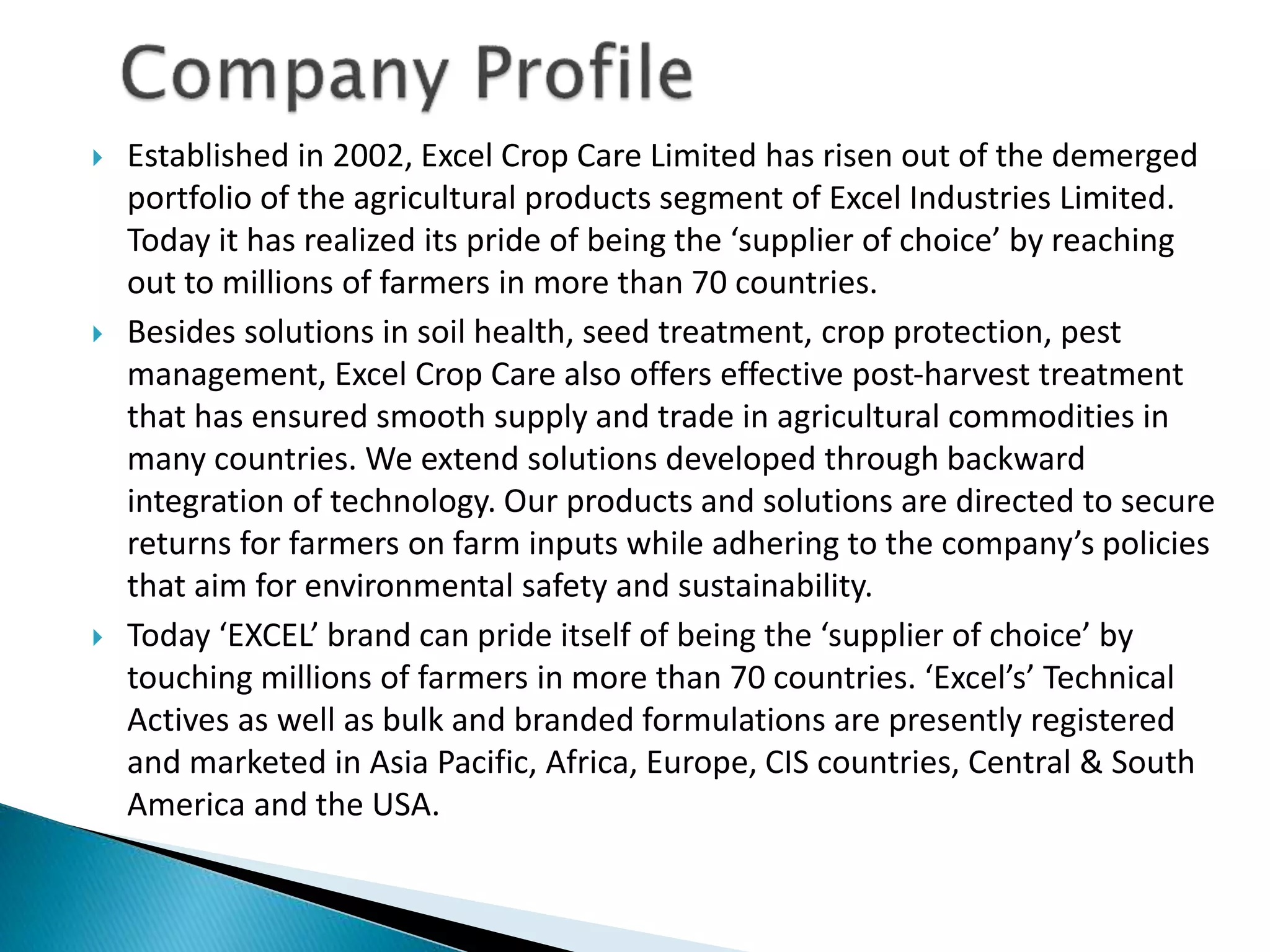 Excel crop care | PPTX