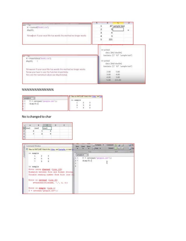 Excel data from matlab | PDF