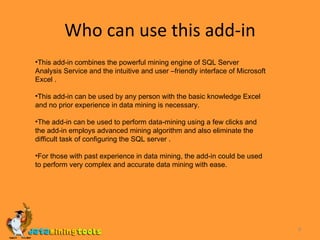 Excel Datamining Addin Beginner | PPT