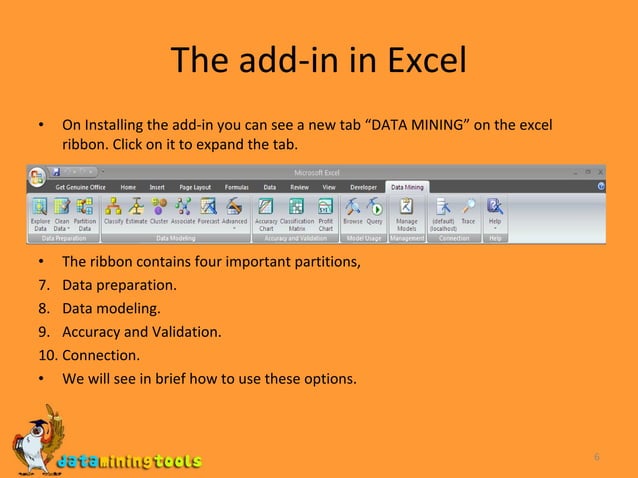 Excel Datamining Addin Intermediate | PPT
