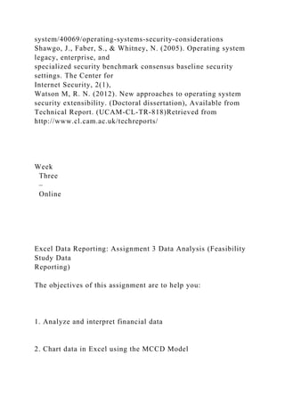 Excel Data Reporting Assignment 3 Data Analysis (Feasibility .docx
