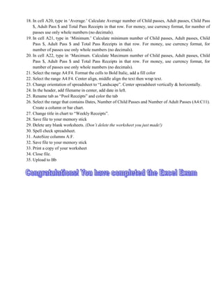 Excel exam practical | DOCX