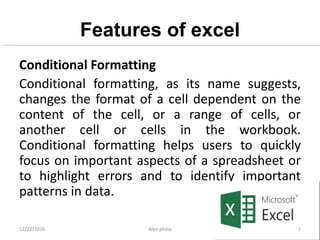 Excel features | PPT