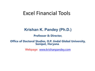 Excel financial tools | PDF