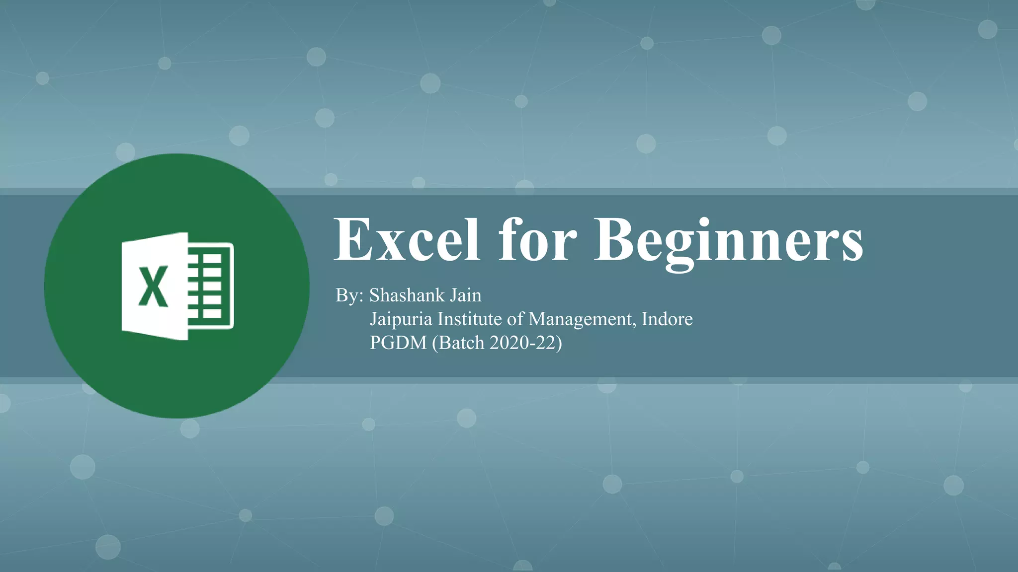Excel for beginner | PPTX