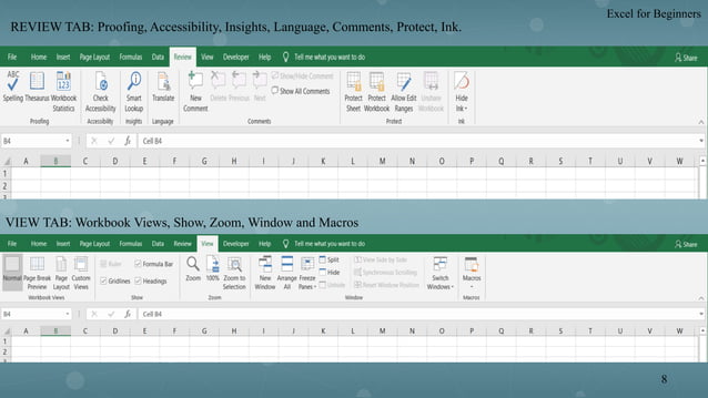 Excel for beginner | PPTX | Desktop Publishing | Computer Software and Applications
