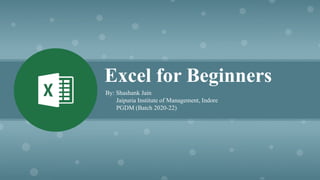 Excel for beginner | PPTX