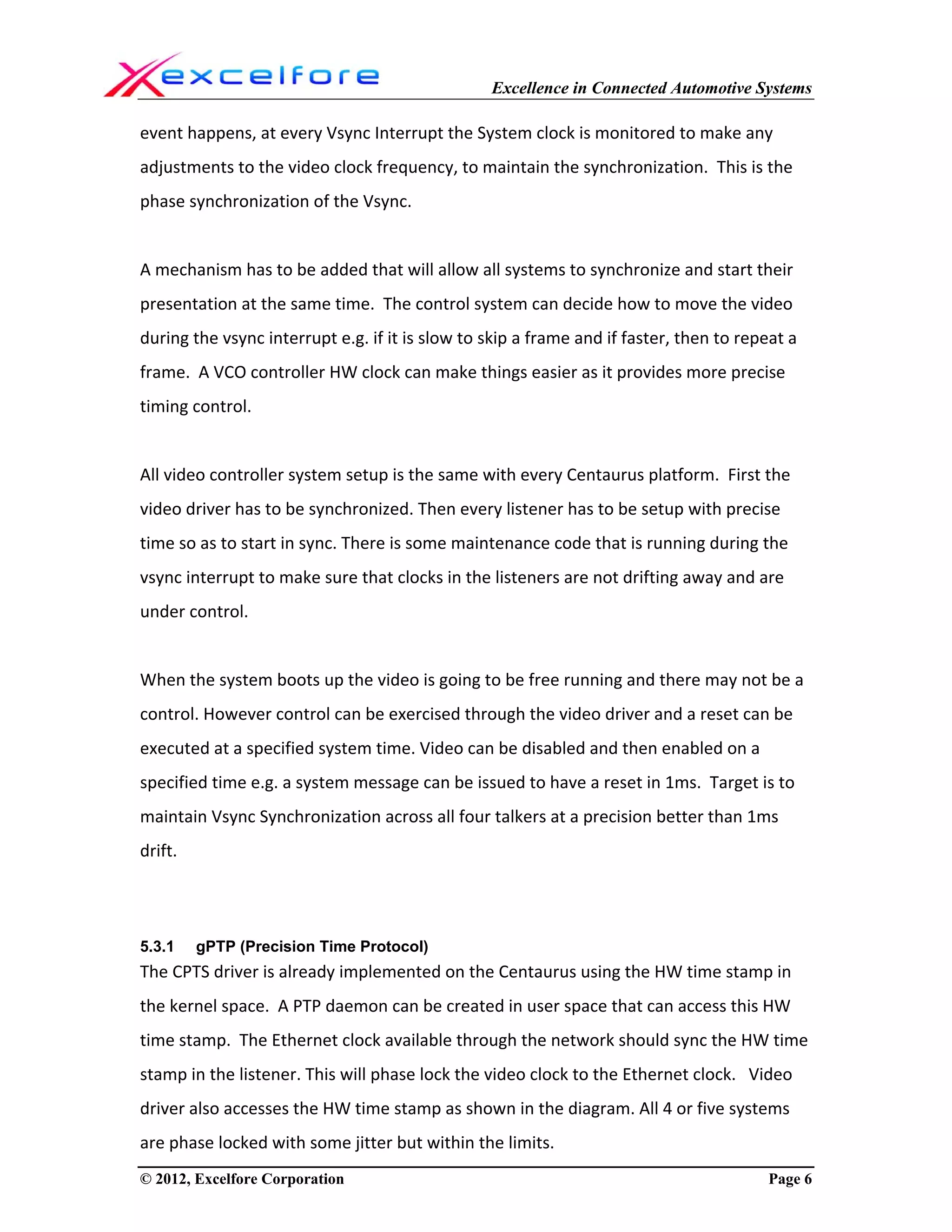 Excelfore Ethernet AVB Software Architecture on ARM Cortex SOCs (White Paper) | PDF