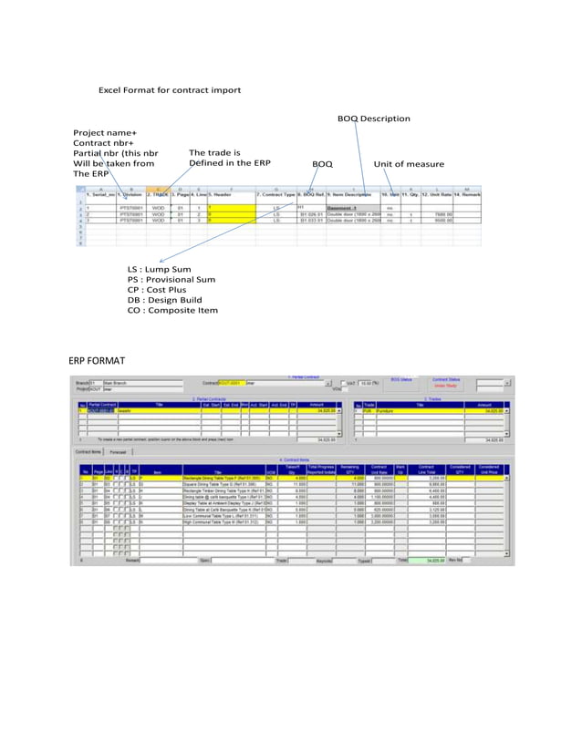 Excel format vs erp format | DOCX