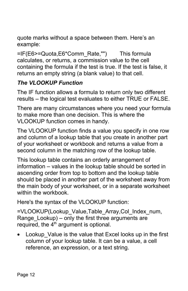 Excel Formula and Function Basics | PDF