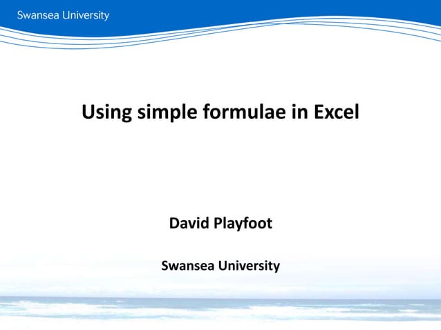 Excel formulae | PPTX