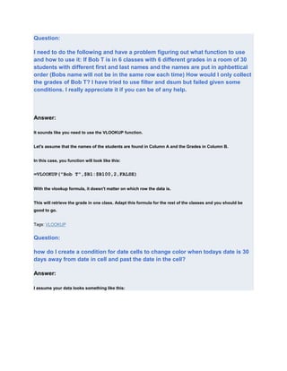 Excel formulas | PDF