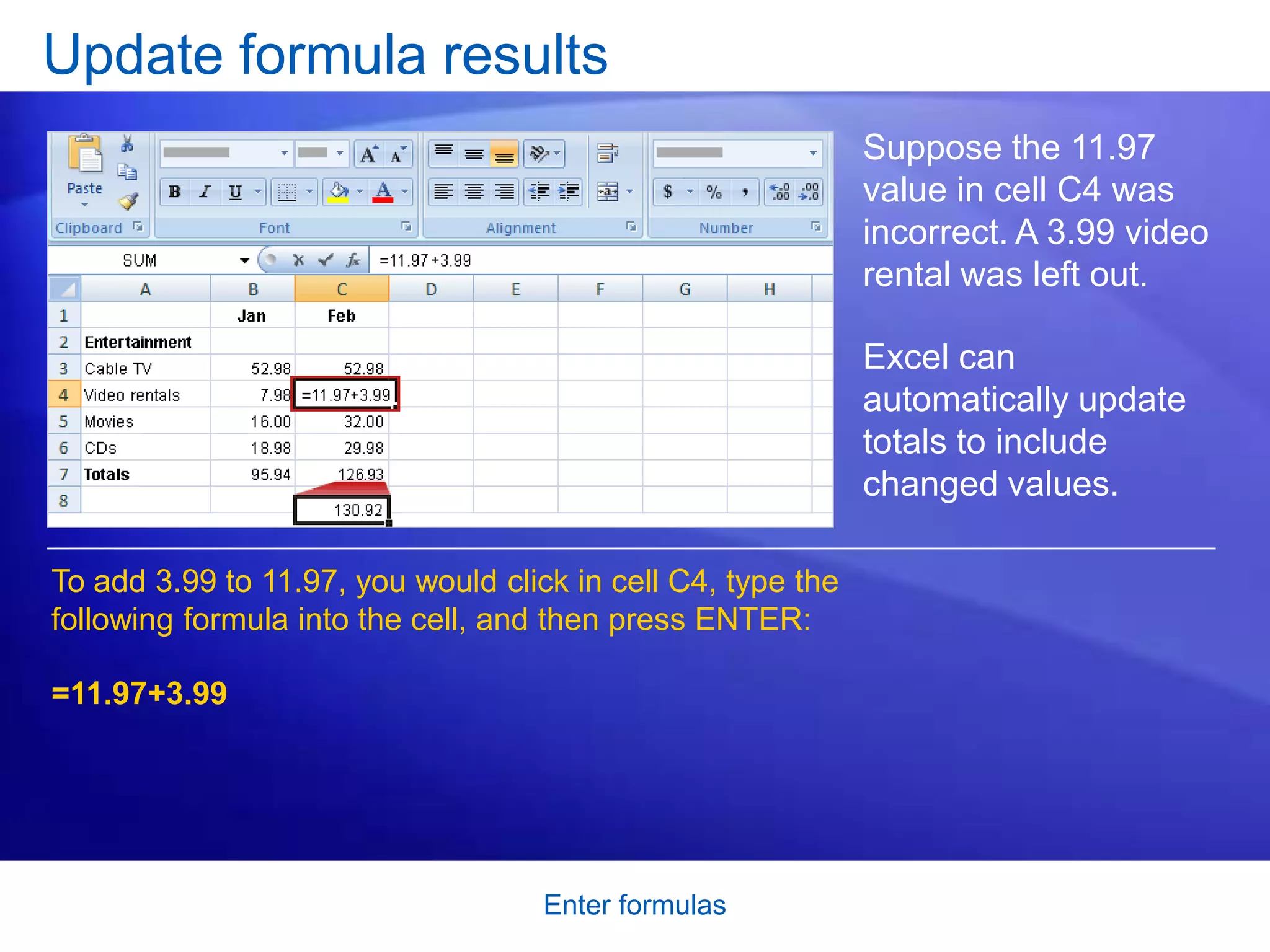 Excel formulas with-example-narration | PPTX