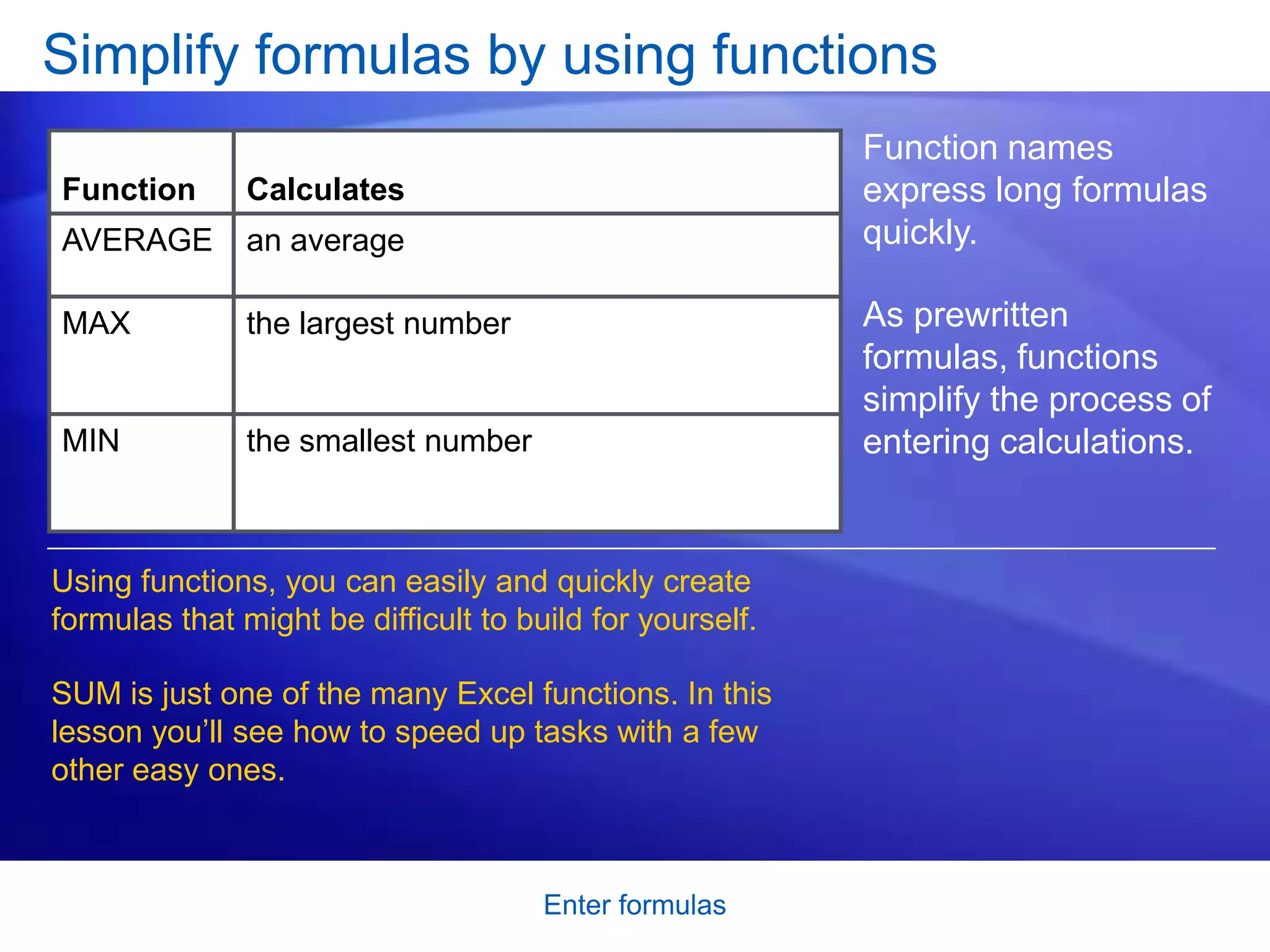 Excel formulas with-example-narration | PPTX
