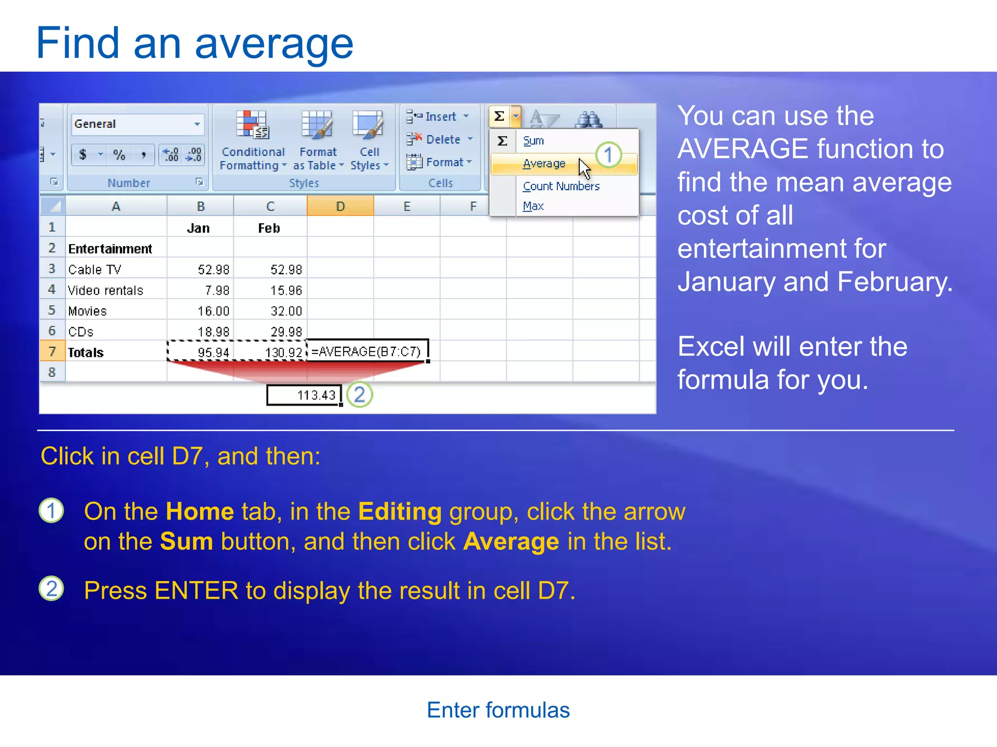 Excel formulas with-example-narration | PPTX
