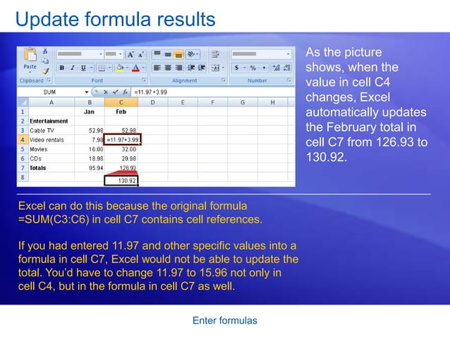 Excel formulas with-example-narration | PPTX
