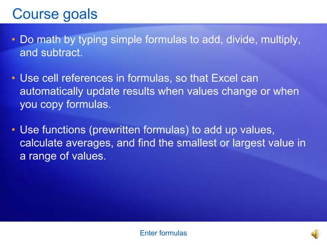 Excel formulas with-example-narration | PPTX