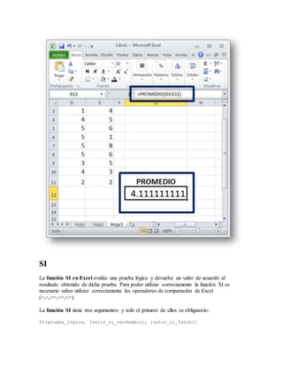 Funciones mas usadas en Excel | DOCX