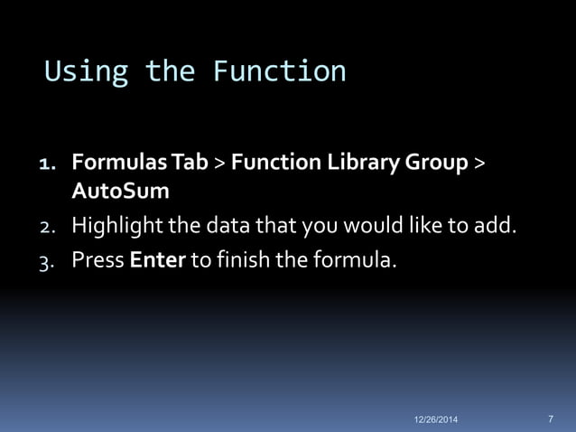 Excel functions | PPT