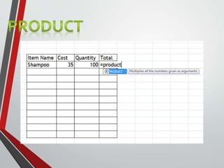Excel functions | PPT