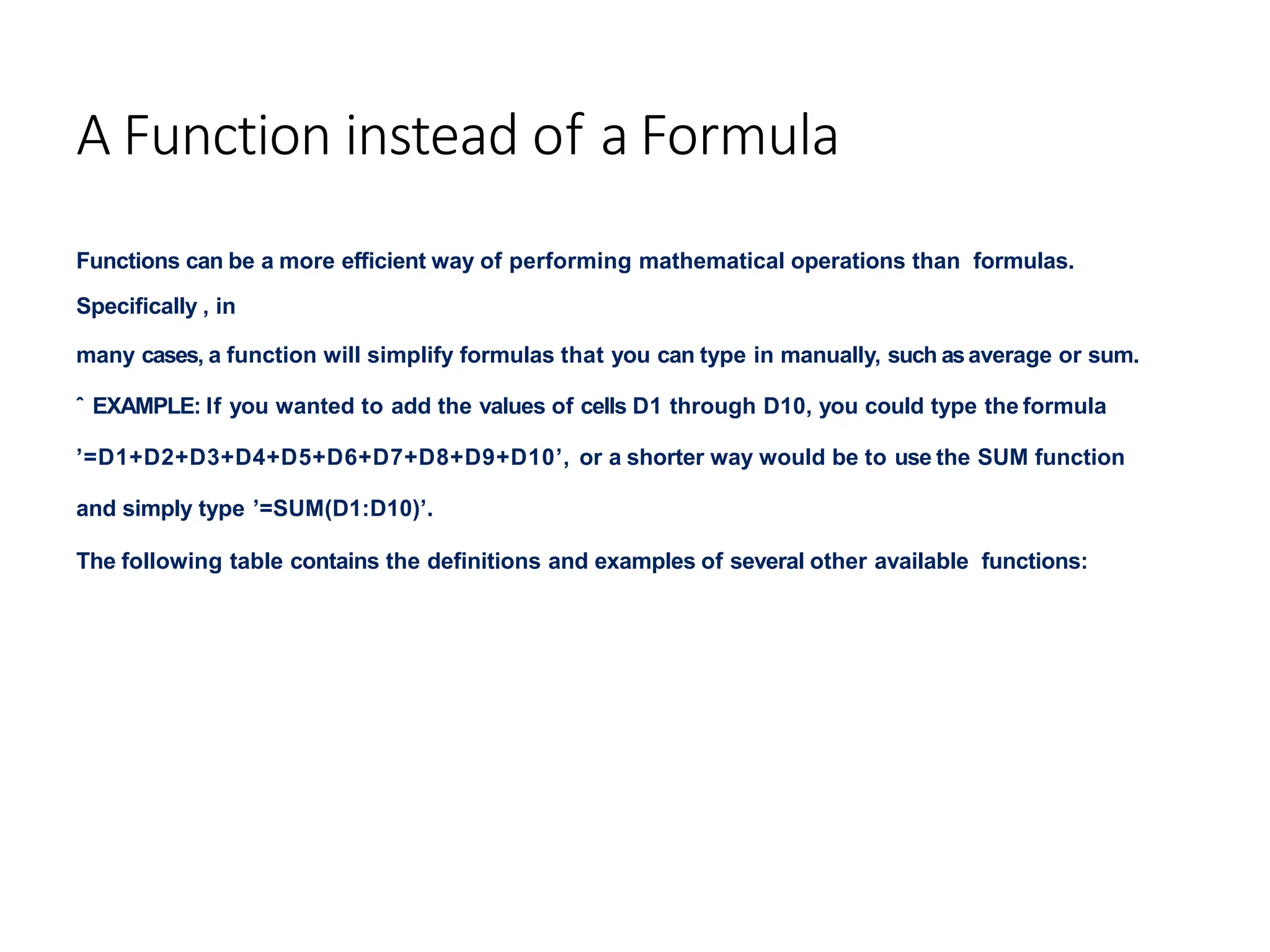 Useful Excel Functions And Formula Used Everywherepptx 
