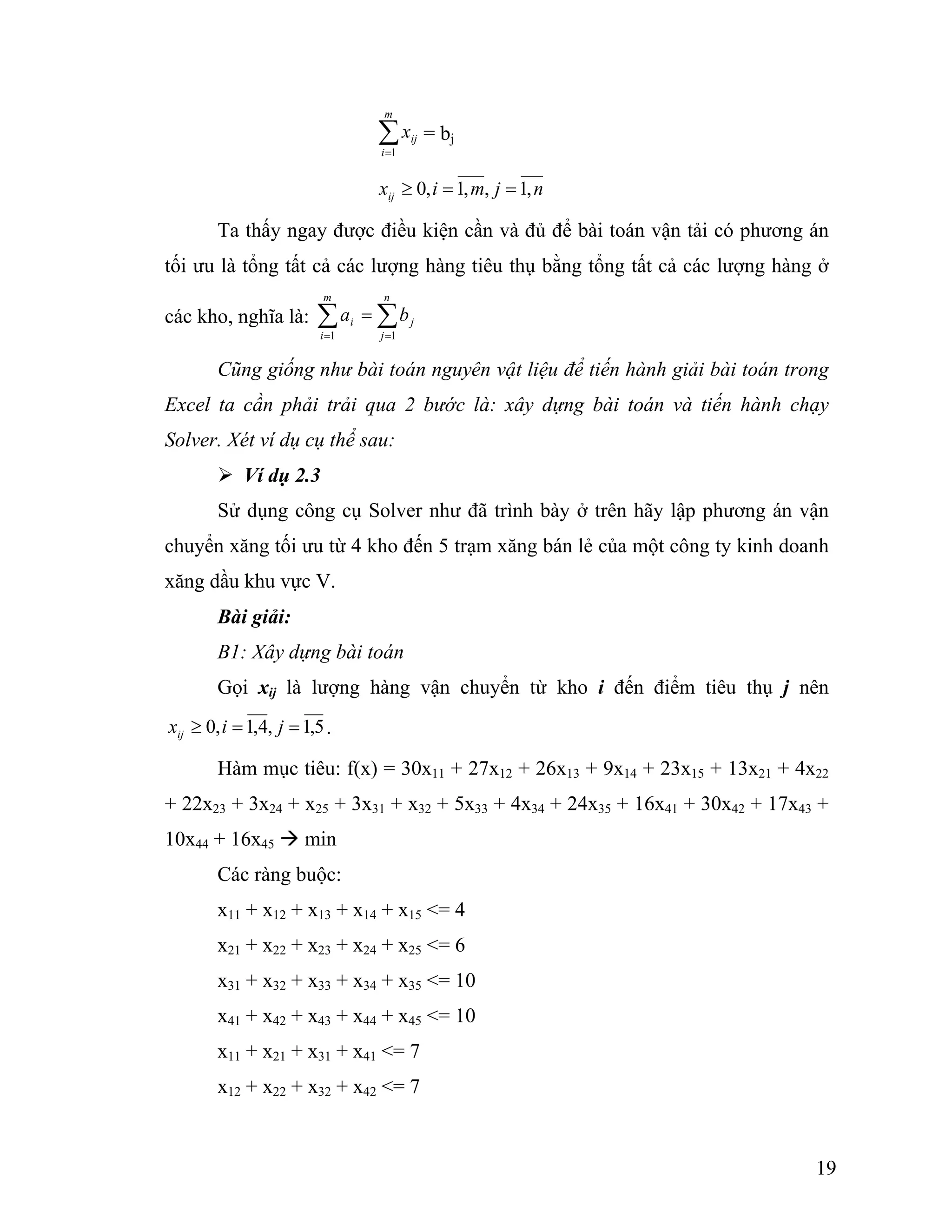 Excel giai bai toan qhtt | PDF
