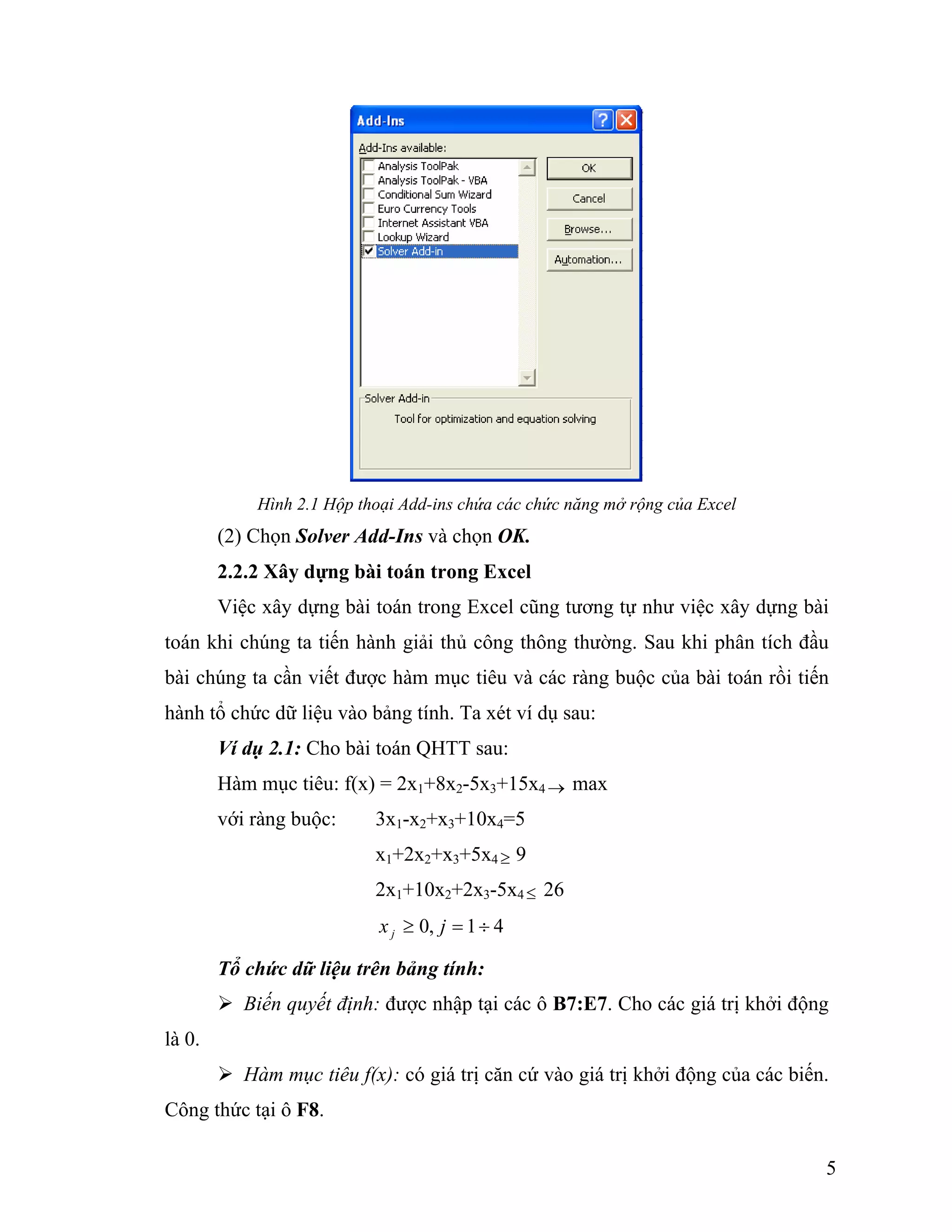 Excel giai bai toan qhtt | PDF