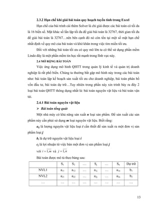 Excel giai bai toan qhtt | PDF