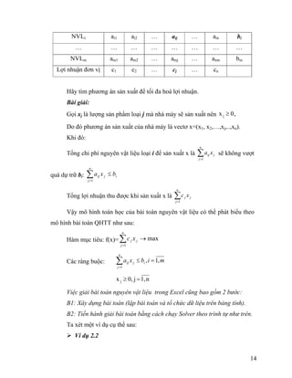 Excel giai bai toan qhtt | PDF