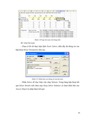 Excel giai bai toan qhtt | PDF
