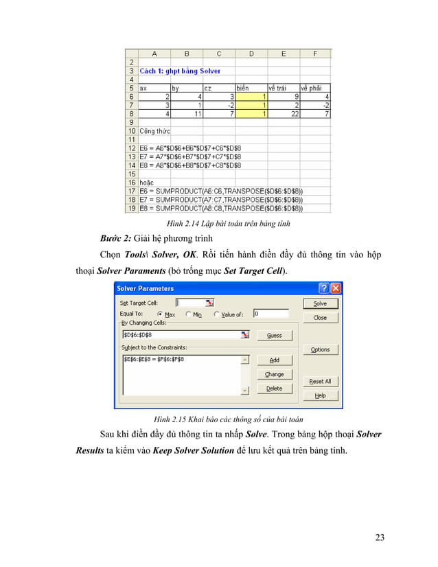 Excel giai bai toan qhtt | PDF
