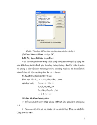 Excel giai bai toan qhtt | PDF