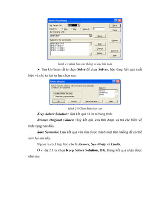 Excel giai bai toan qhtt | PDF