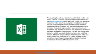 Excel Homework Help | PPT