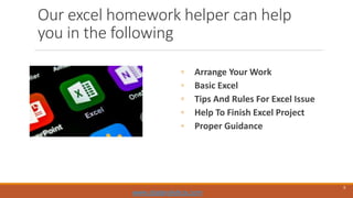 Excel Homework Help | PPT