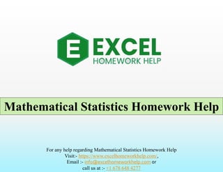 Mathematical Statistics Homework Help | PPT