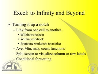 Excel infinity and beyond | PPT | Computing | Technology & Computing