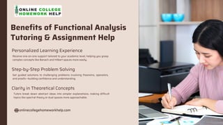 Functional Analysis Assignment Help | Understand Concepts, Solve Problems, and Excel ...