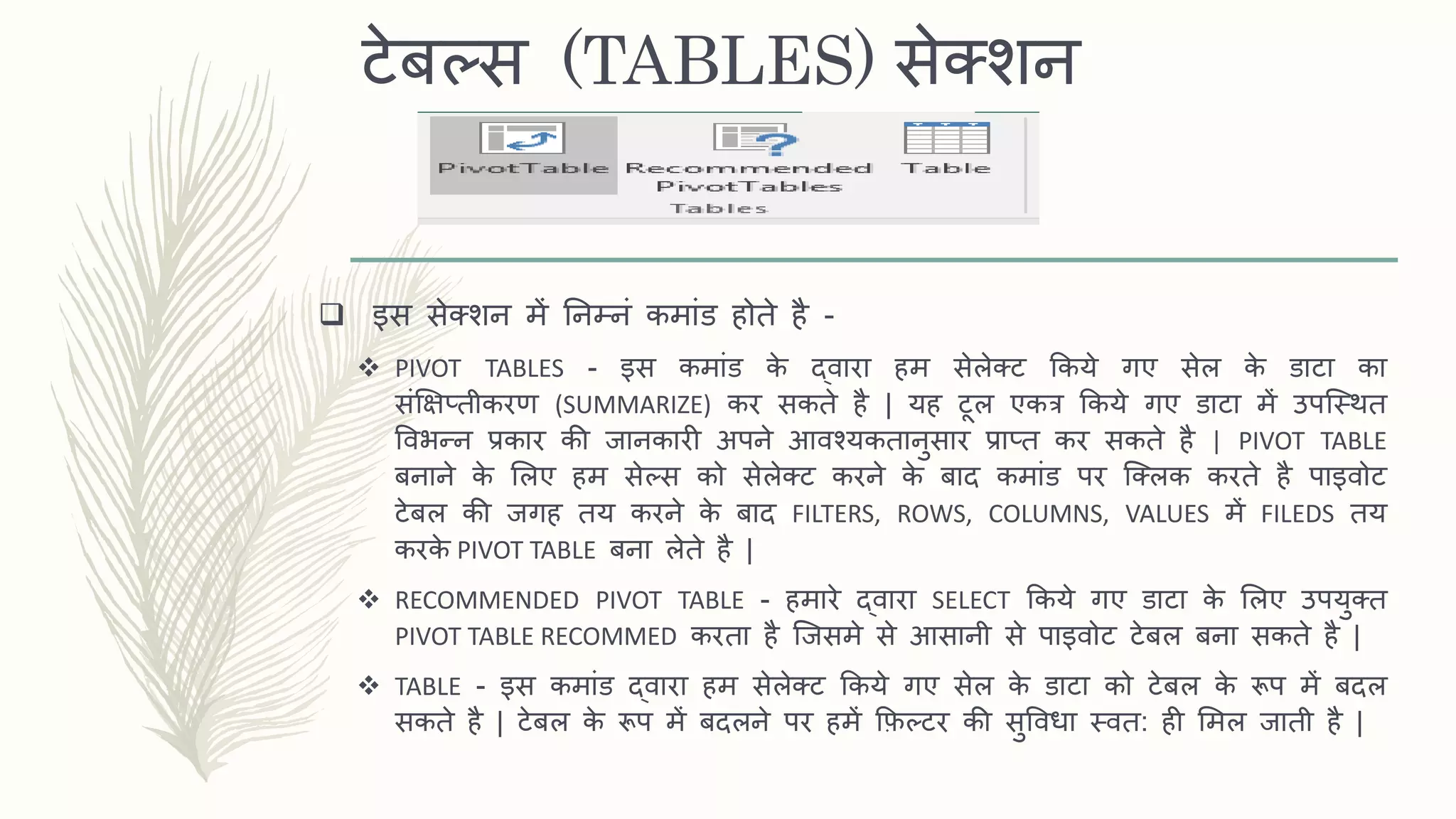 EXCEL INSERT TAB | PPTX
